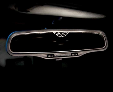 American Car Craft - Corvette Rear View Mirror Trim - Crossed Flags for ...