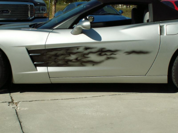 Corvette C6 Decal - Side Sport Fade Black Flame 2005-2013