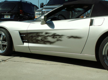 Corvette C6 Decal - Side Sport Fade Black Flame 2005-2013