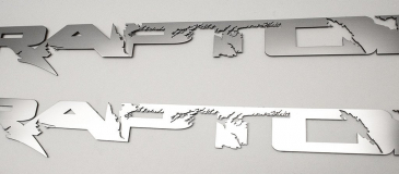 American Car Craft - Stainless Steel Ford Raptor Emblems 2 piece kit