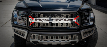 2017-18 Ford Raptor Center "Raptor" Grill + Slash | American Car Craft