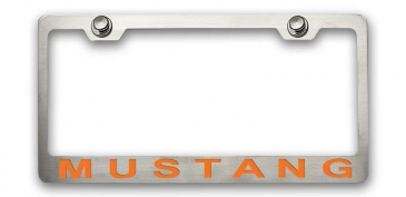 Mustang License Plate Frame with "MUSTANG" Lettering in 2005-2009 Style