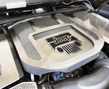 Jeep Wrangler JK - V6 Engine Shroud Jeep Logo Black Carbon Fiber by ...