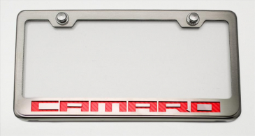Camaro - License Plate Frame with CAMARO Lettering Stainless Steel ...