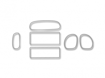American Car Craft - Corvette Dash Trim Kit 6Pc - Polished Stainless ...