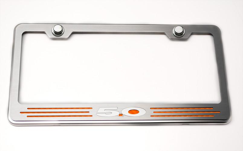 Mustang GT - Custom Ford License Plate Frame with "5.0" | Stainless ...