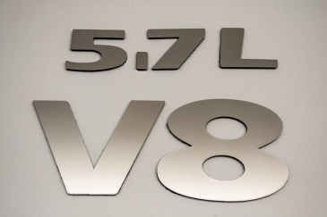 2009-2023 Polished Stainless Steel "5.7L V8" Letters
